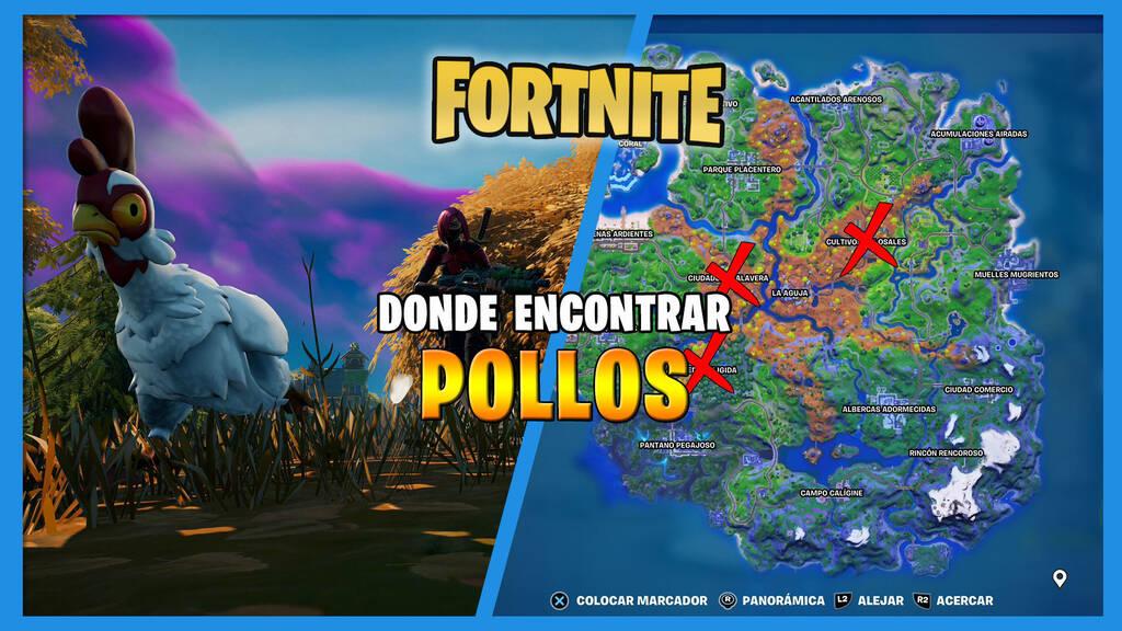 Fortnite: cómo encontrar pollos y volar con ellos