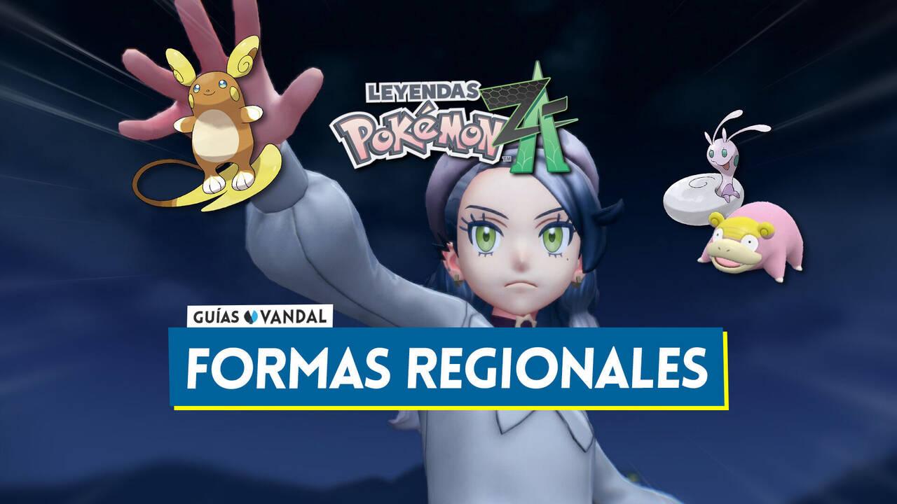 Todos los Pokémon con formas regionales en Leyendas Z-A y cómo conseguirlos