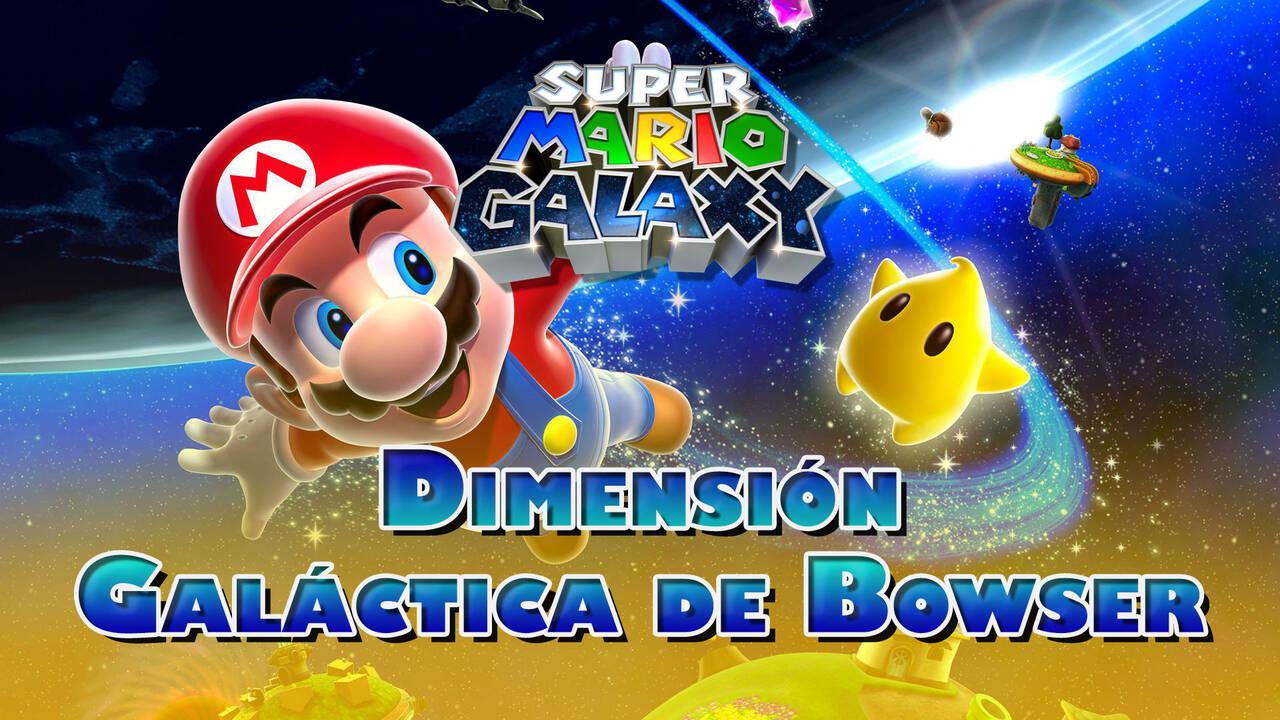 Dimensión Galáctica de Bowser en Super Mario Galaxy al 100% y estrellas
