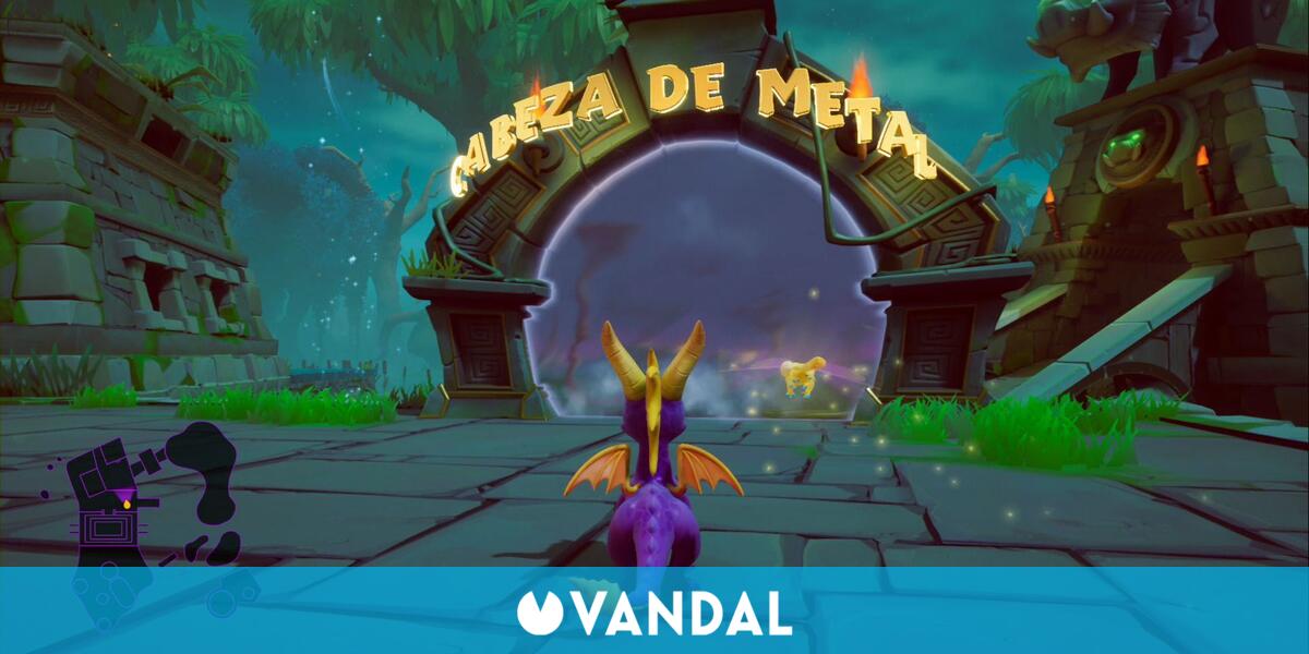 Cabeza de metal en Spyro 1 - Estatuas de dragón y cómo derrotar al jefe