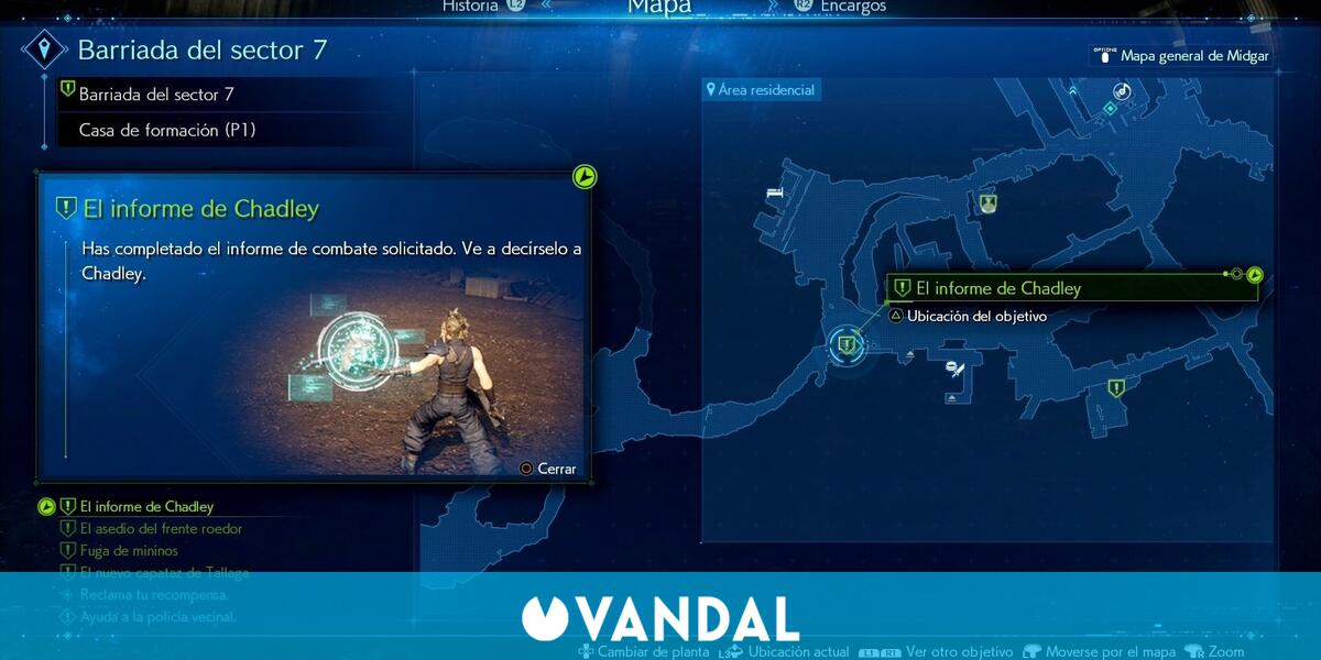 El informe de Chadley en Final Fantasy VII Remake - Cómo completarla