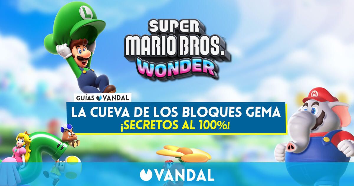 La cueva de los bloques gema al 100% en Super Mario Bros. Wonder: Todos ...