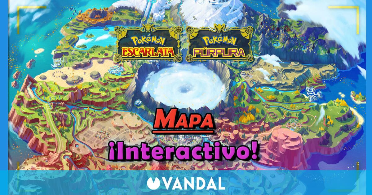 Mapa interactivo de Paldea con localizaciones de Pokémon de Escarlata y ...