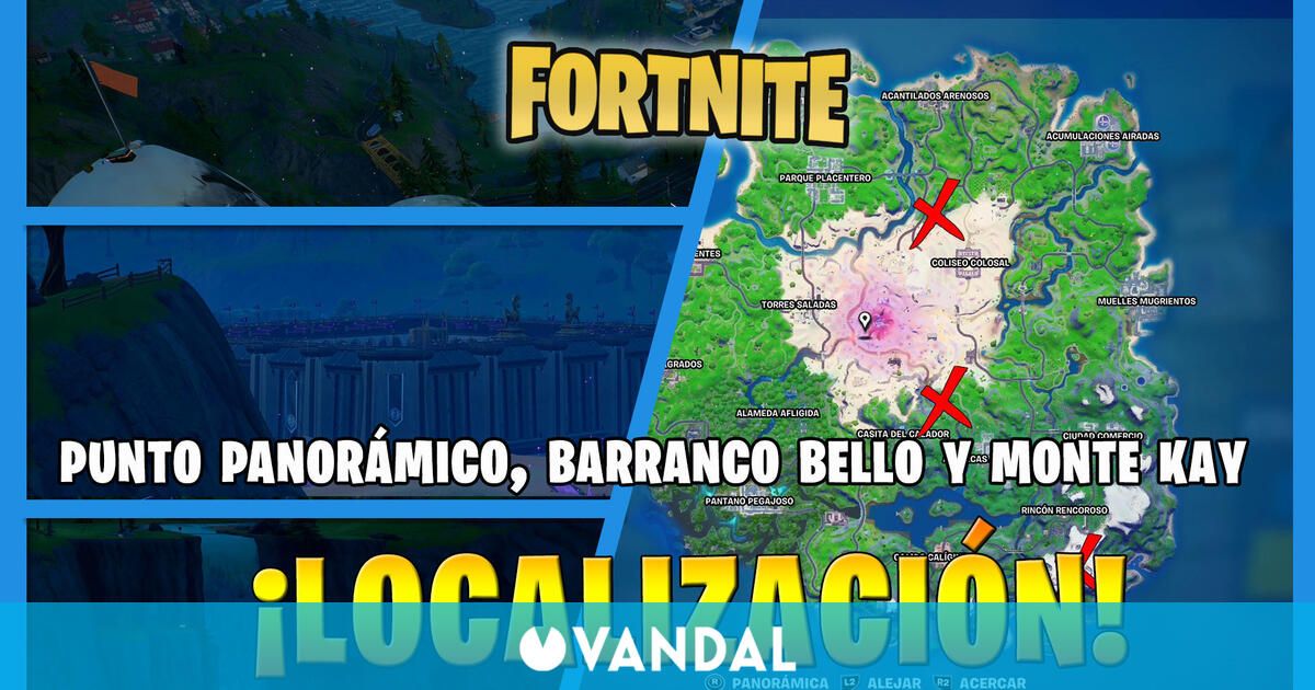 Fortnite - Dónde encontrar Punto Pintoresco, Barranco Bello y Monte Kay