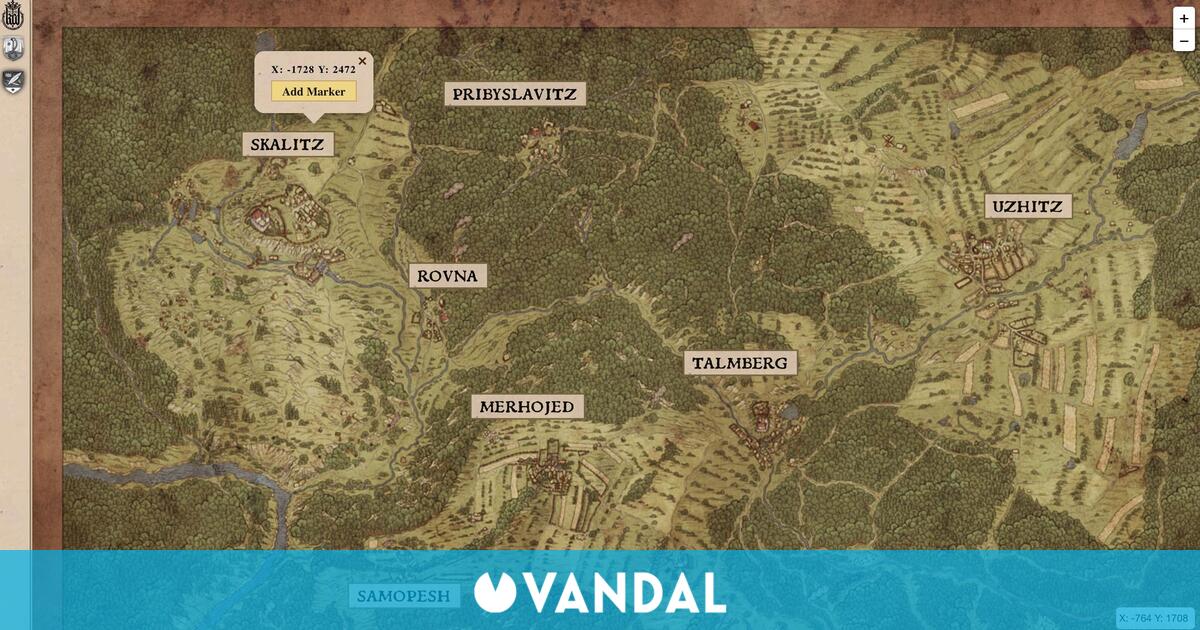 Un fan diseña un mapa interactivo para Kingdom Come: Deliverance - Vandal
