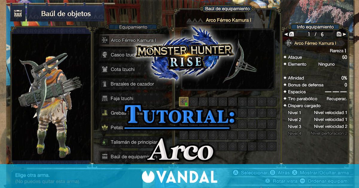 Arco en Monster Hunter Rise: Tutorial y combos