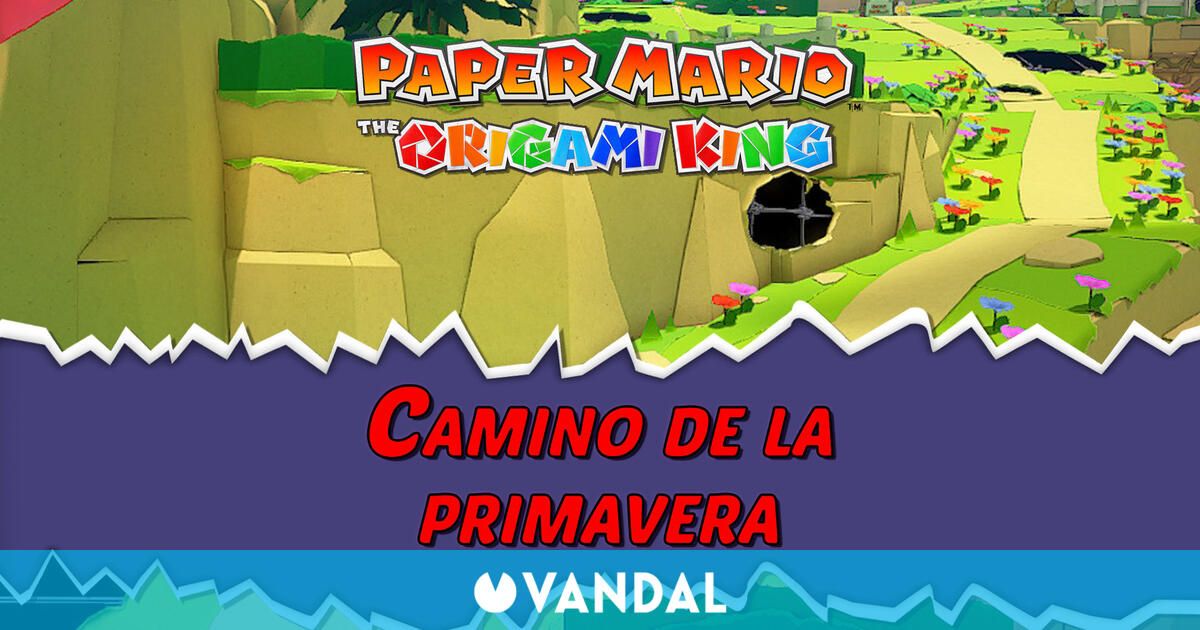 Camino de la primavera al 100% en Paper Mario: The Origami King