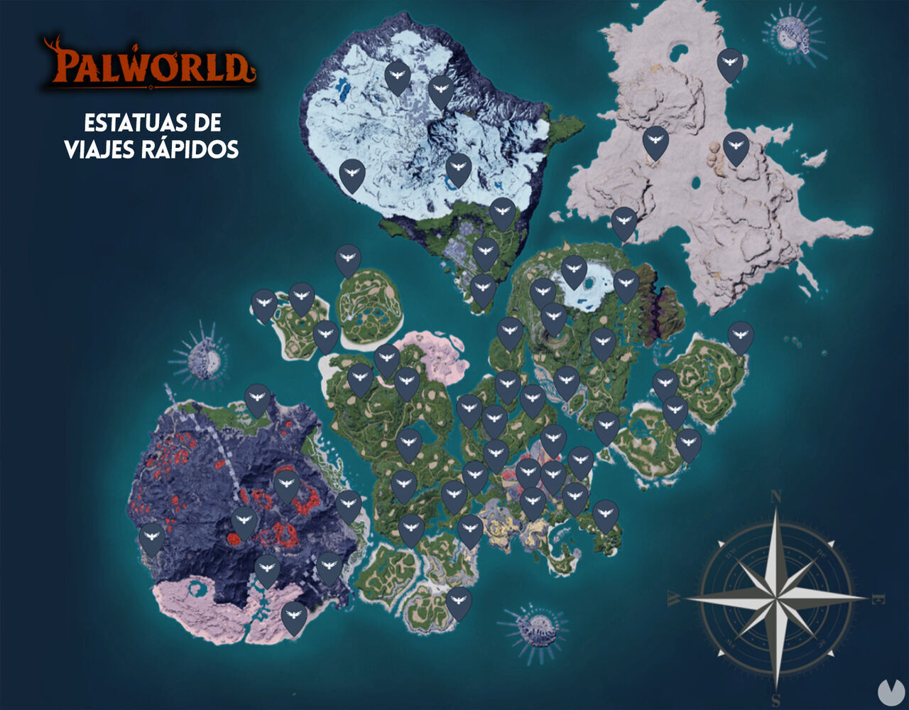 Viajes rápidos en Palworld: TODAS las ubicaciones de estatuas y cómo ...