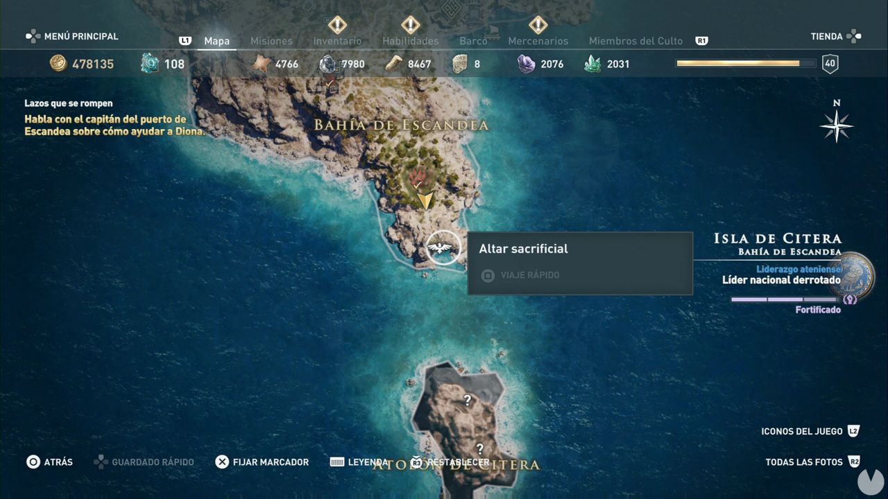 Isla de Citera en Assasin's Creed Odyssey: TODAS las ubicaciones