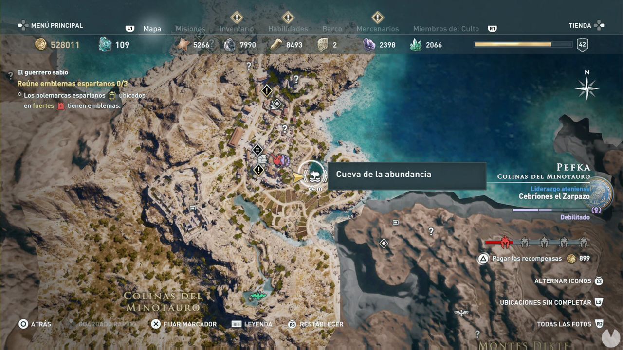 Pefka en Assasin's Creed Odyssey: TODAS las ubicaciones