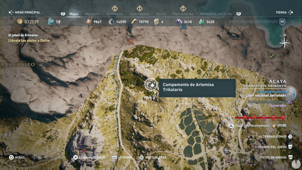 Acaya en Assasin's Creed Odyssey: TODAS las ubicaciones