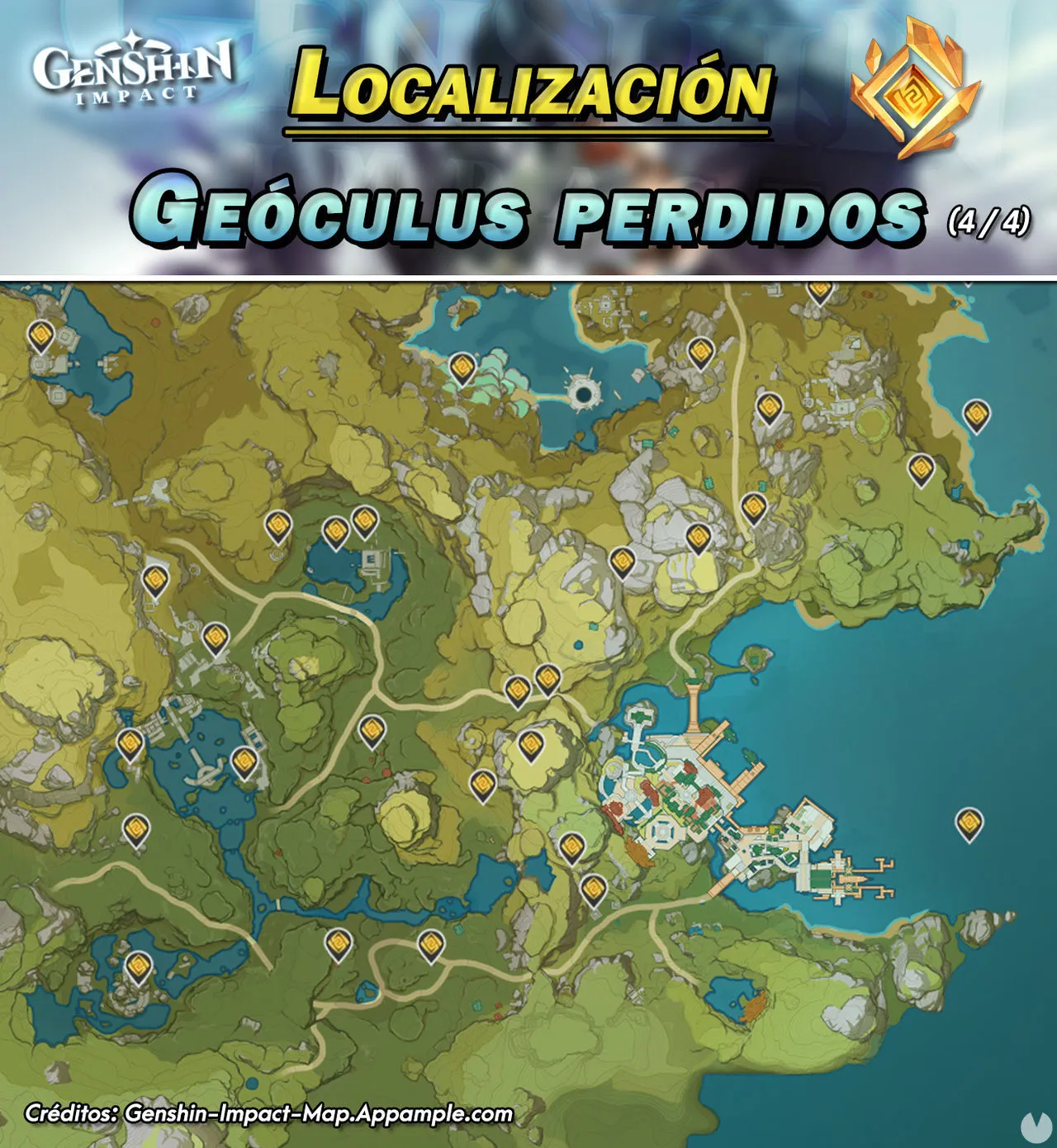 Alle Geoculus Locations In Genshin Impact Map Zeigt Fundorte