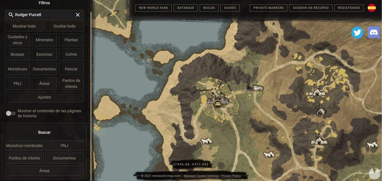 NEW WORLD | Mapa interactivo de recursos, localizaciones, etc.