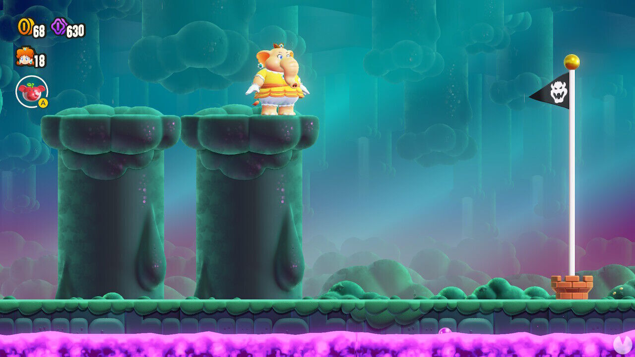 El pantano de las tuberías reptantes al 100% en Super Mario Bros ...