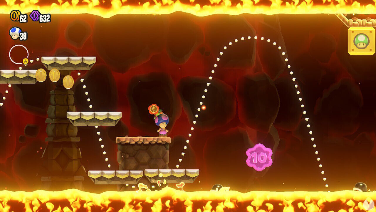 Plataformas sobre el río de lava al 100% en Super Mario Bros. Wonder ...