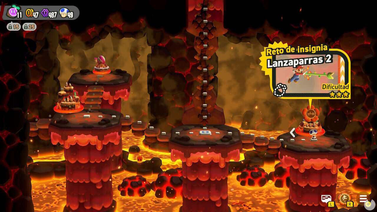 Mundo 6 Volcán Caldera al 100% en Super Mario Bros. Wonder: Niveles y ...