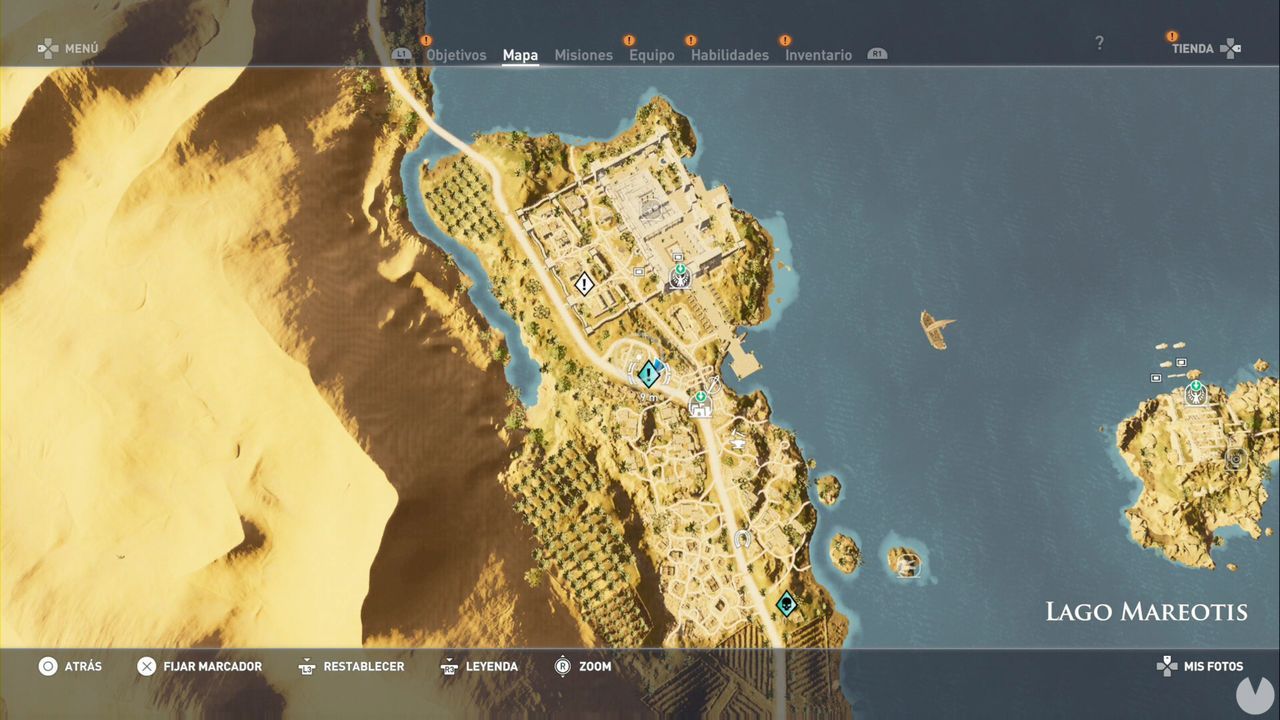 Misiones secundarias de Lago Mareotis en Assassin's Creed Origins