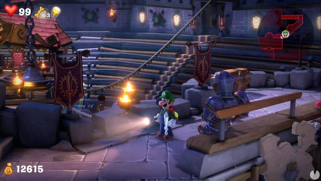 Castillo medieval en Luigi's Mansion 3 al 100% y coleccionables