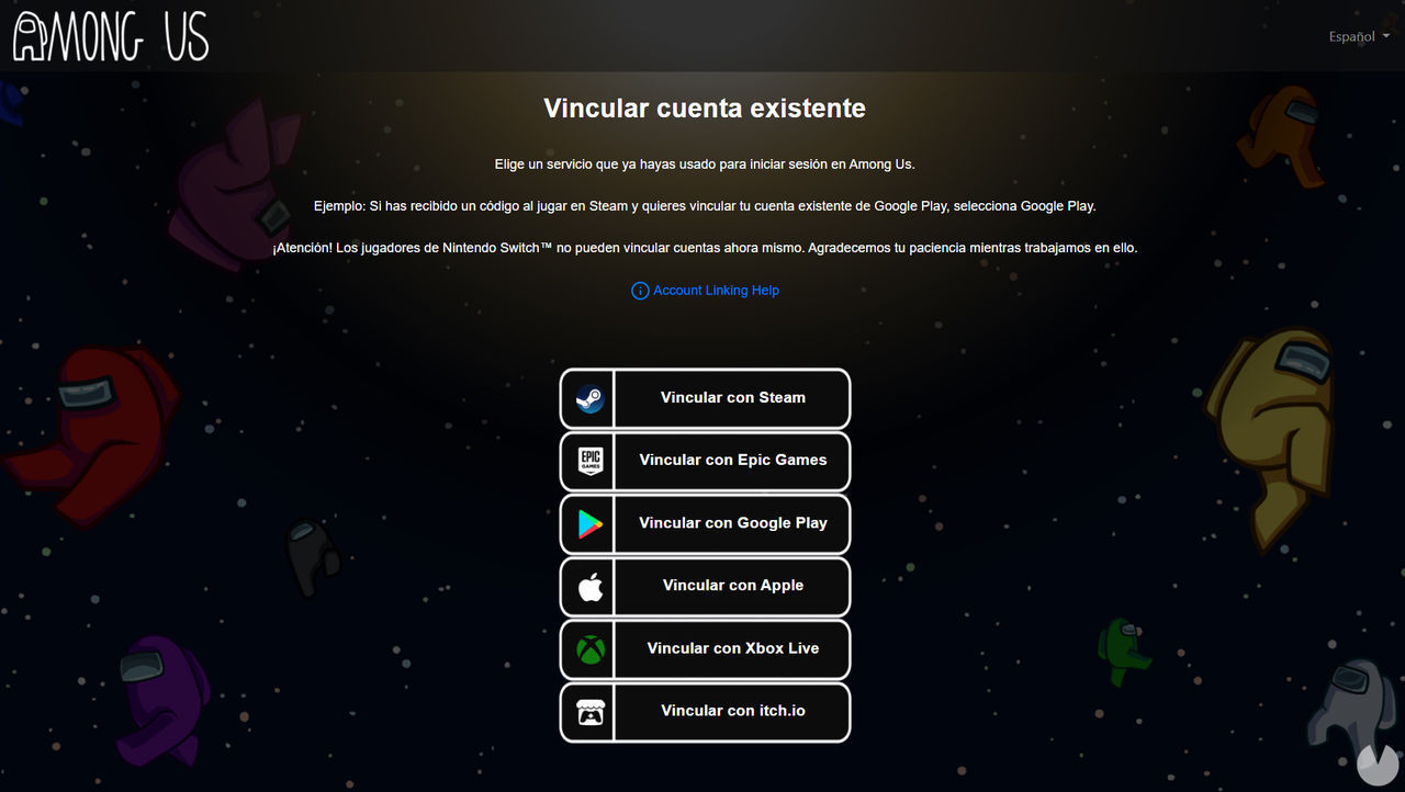 Among Us: ¿Cómo vincular cuentas entre plataformas?