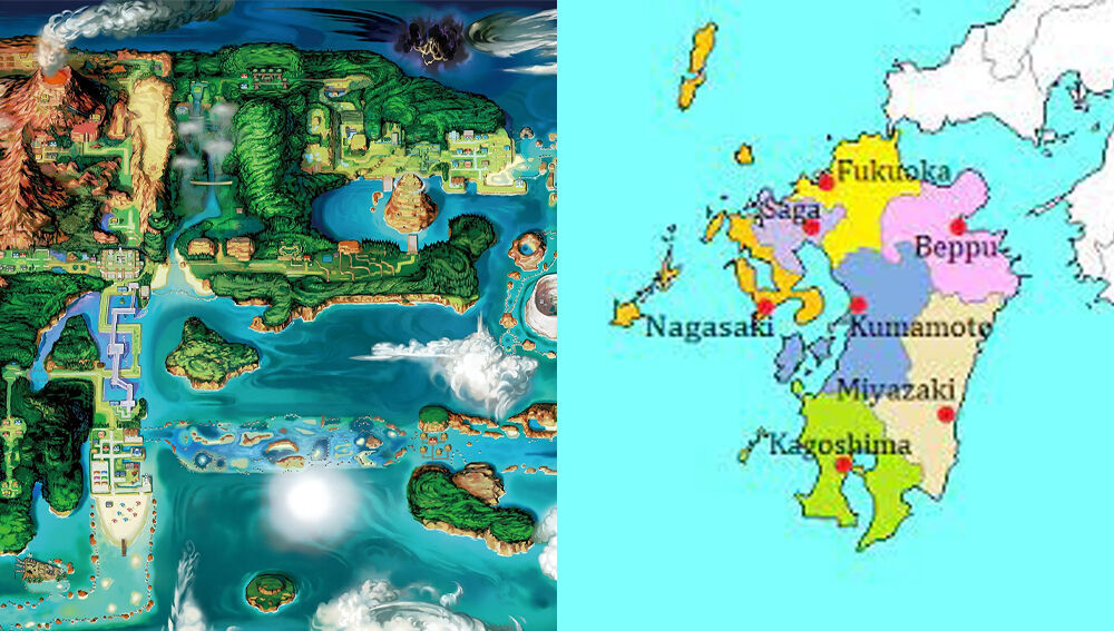 Los países y regiones en los que se ha inspirado cada entrega de Pokémon