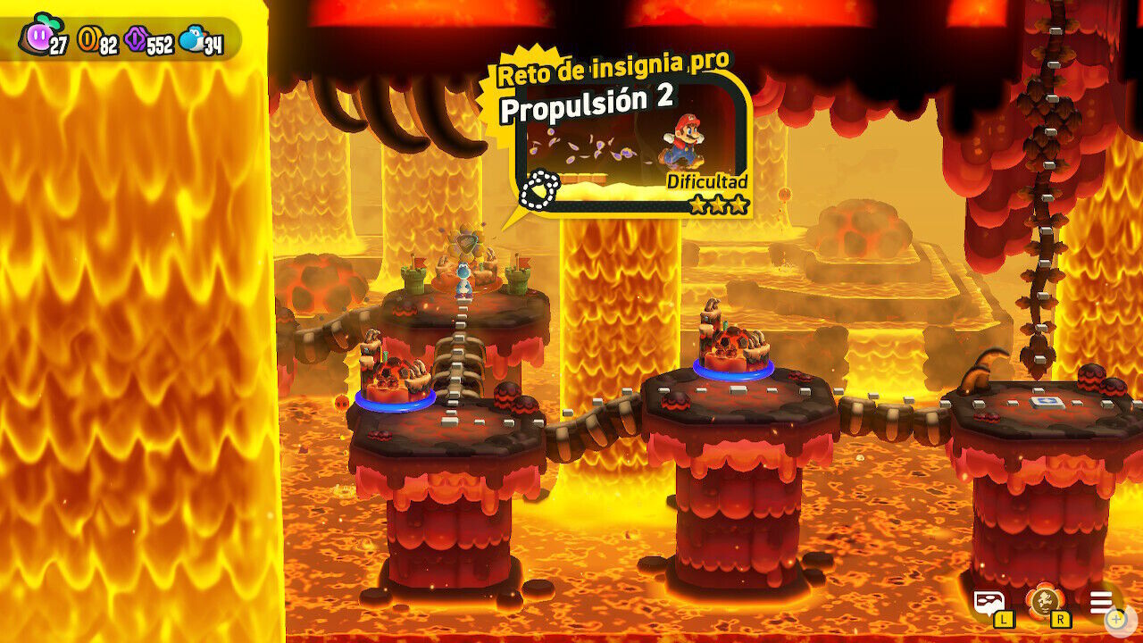 Mundo 6 Volcán Caldera al 100% en Super Mario Bros. Wonder: Niveles y ...