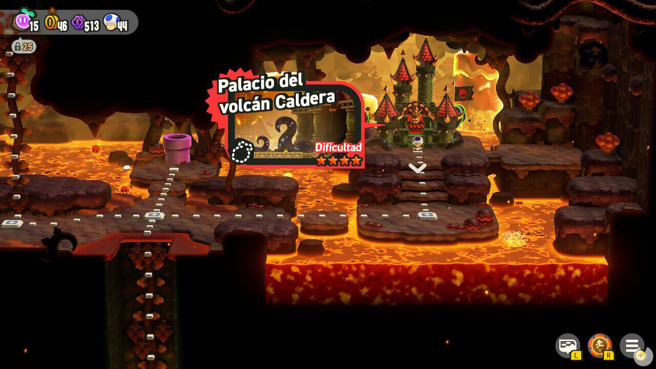 Mundo 6 Volcán Caldera al 100% en Super Mario Bros. Wonder: Niveles y ...