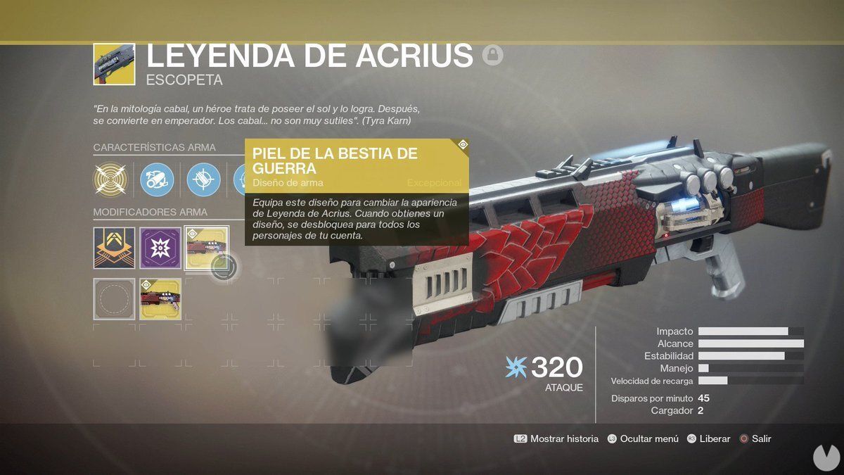 Leyenda de Acrius en Destiny 2: Cómo conseguir esta exótica y su ...