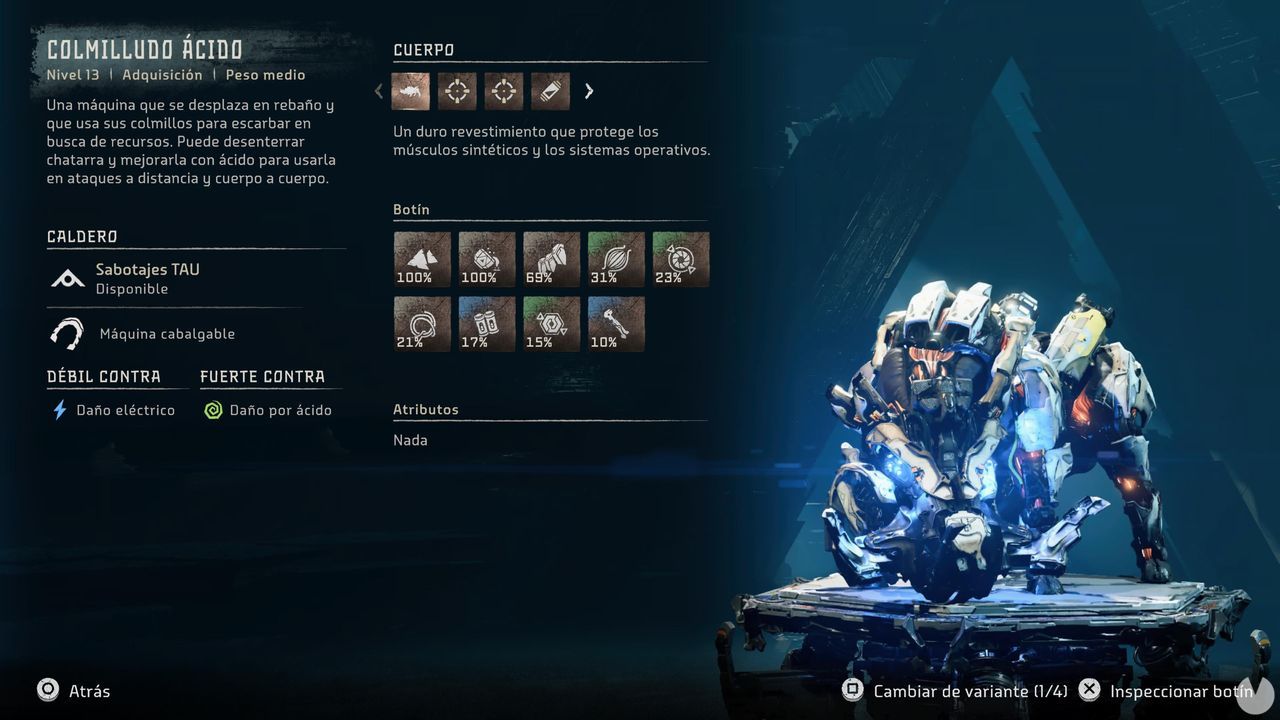 Colmilludo en Horizon Forbidden West: Debilidades, recompensas y ...