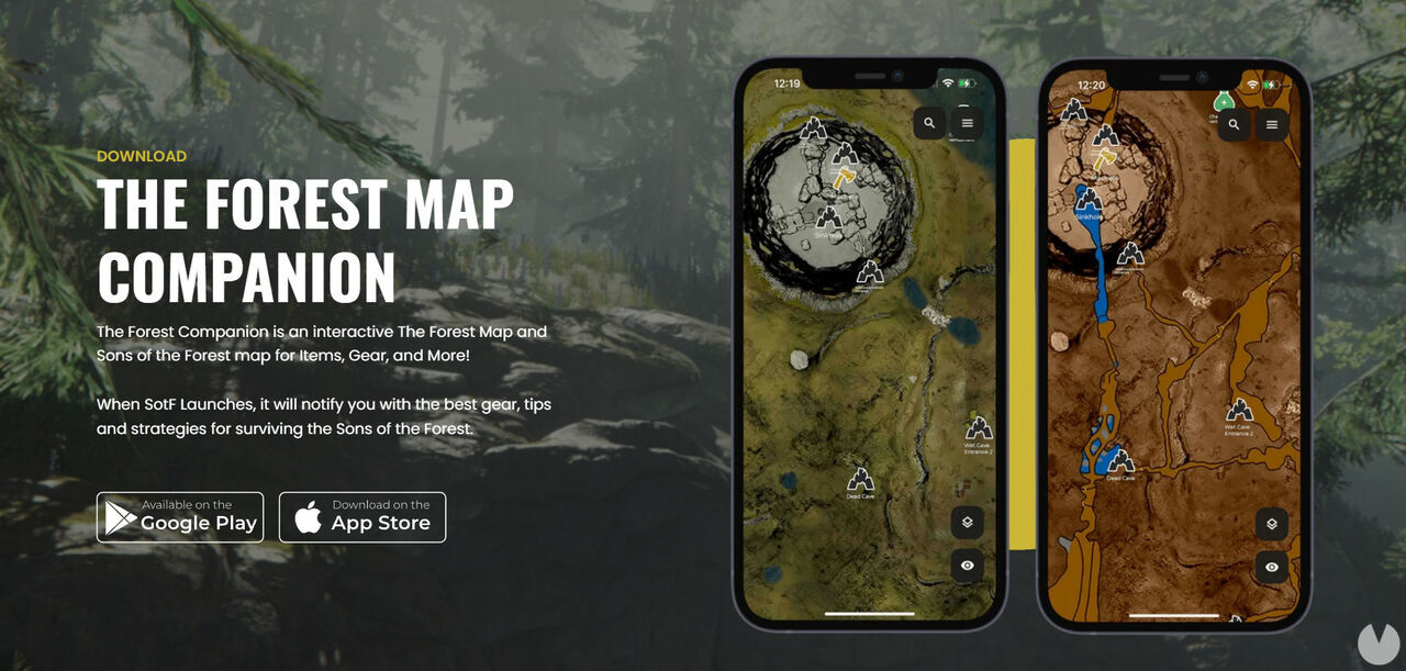 Mapa interactivo de Sons of the Forest: TODOS los recursos, armas y ...