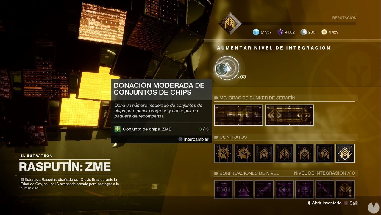 Búnkeres de Rasputín en Destiny 2: mejoras y recompensas