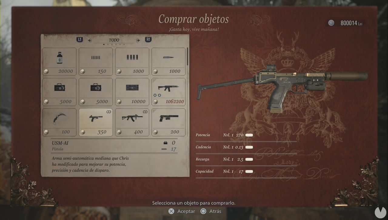 Resident Evil 8 Village: USM-AI - cómo conseguirla, piezas y mejoras