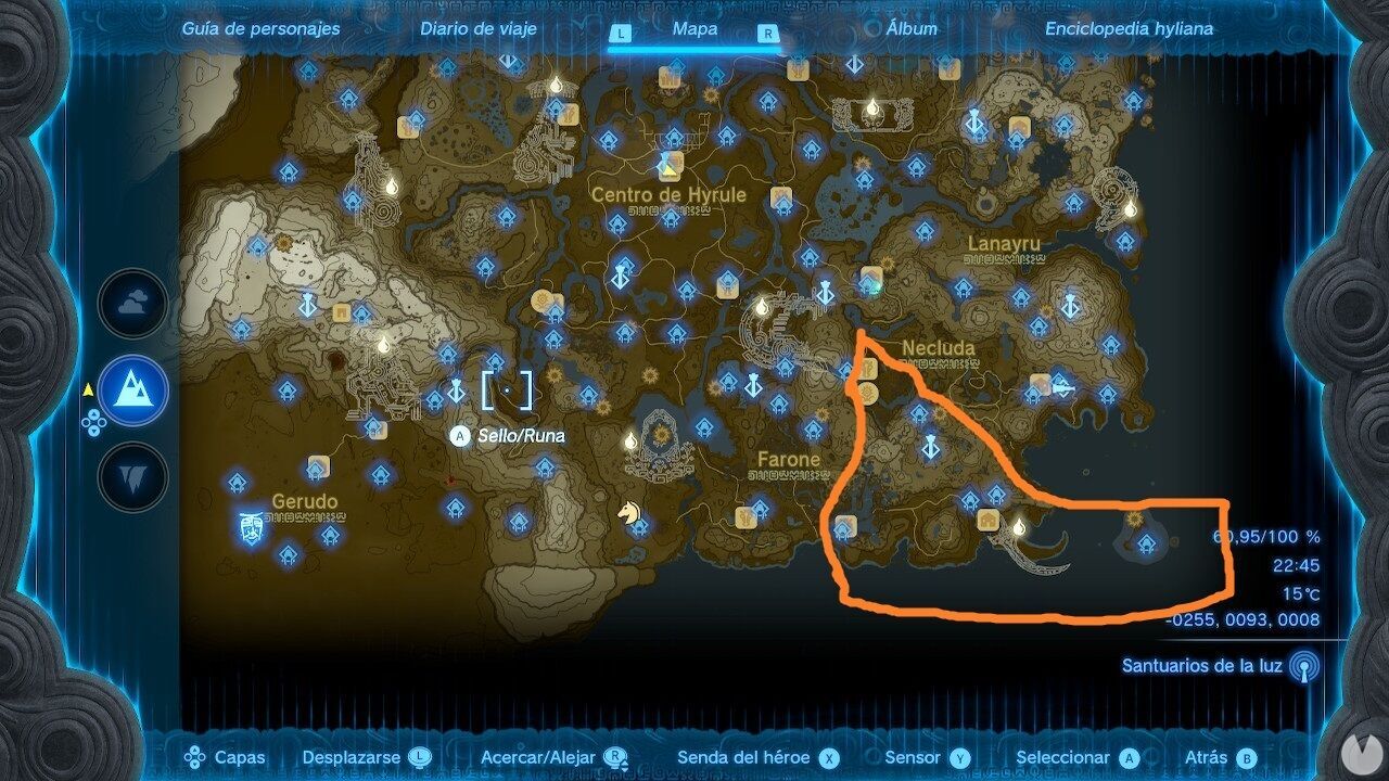 Santuarios de Necluda oriental en Zelda: Tears of the Kingdom