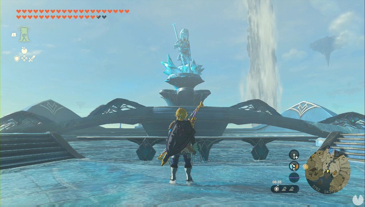 La princesa zora bajo la luna en Zelda: Tears of the Kingdom