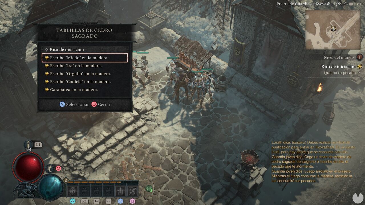 Rito de iniciación de Diablo 4: ¿Qué escribir en la madera de Kyovashad?