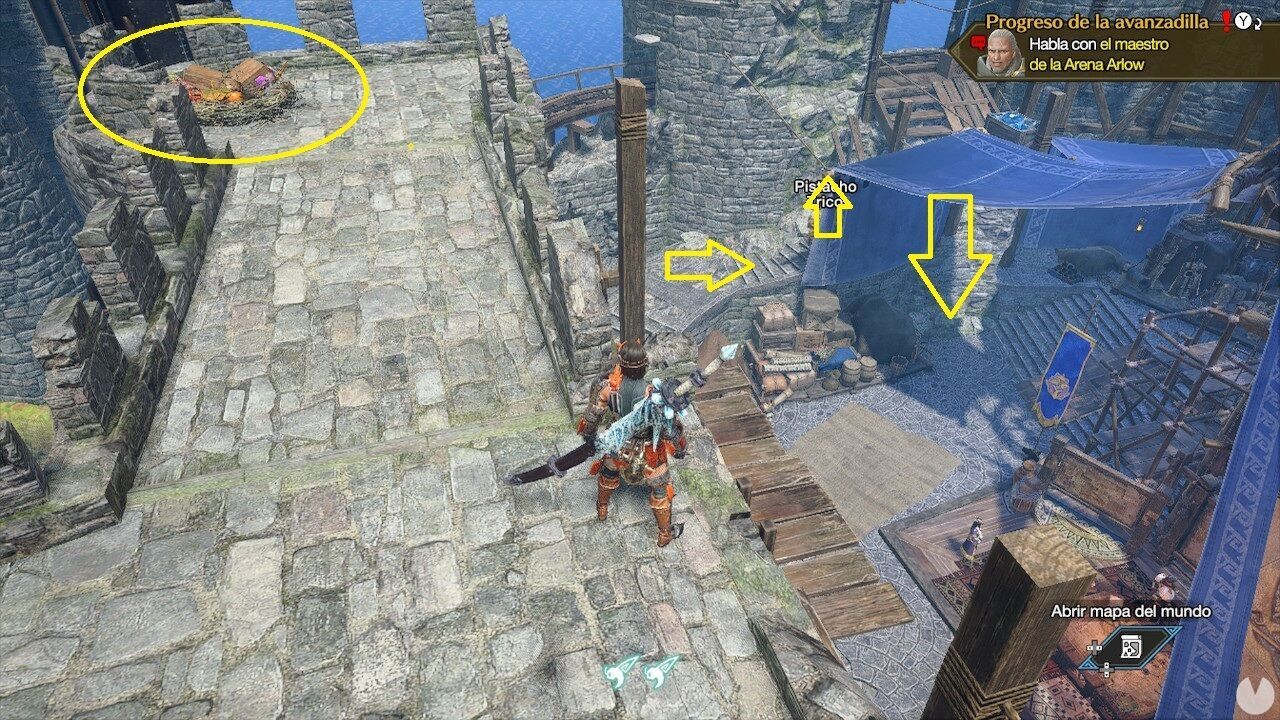 Monster Hunter Rise Sunbreak: Localización del nido de Bubos de Elgado