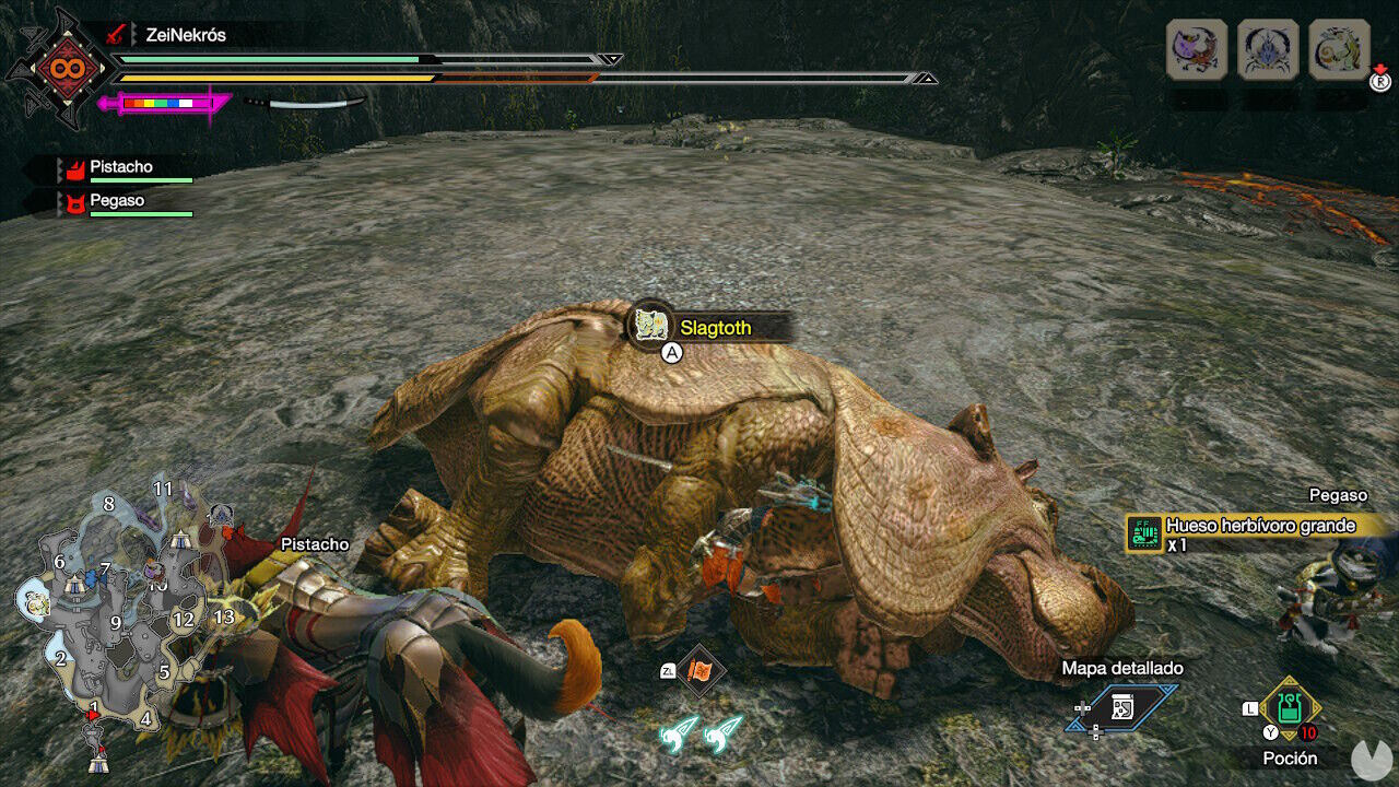 Conseguir Hueso herbívoro grande en Monster Hunter Rise Sunbreak ...