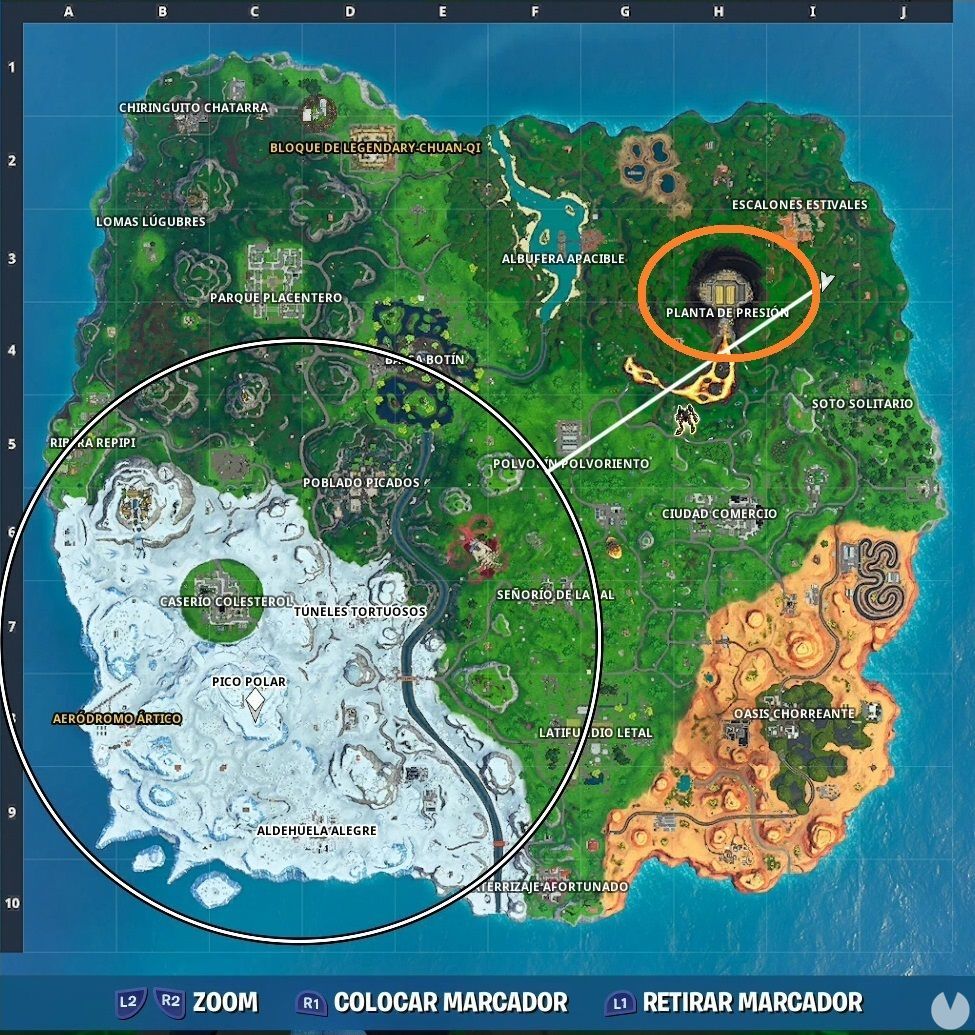 Fornite trucos: Fortnite: Pico polar, volcán y círculo de árboles ...