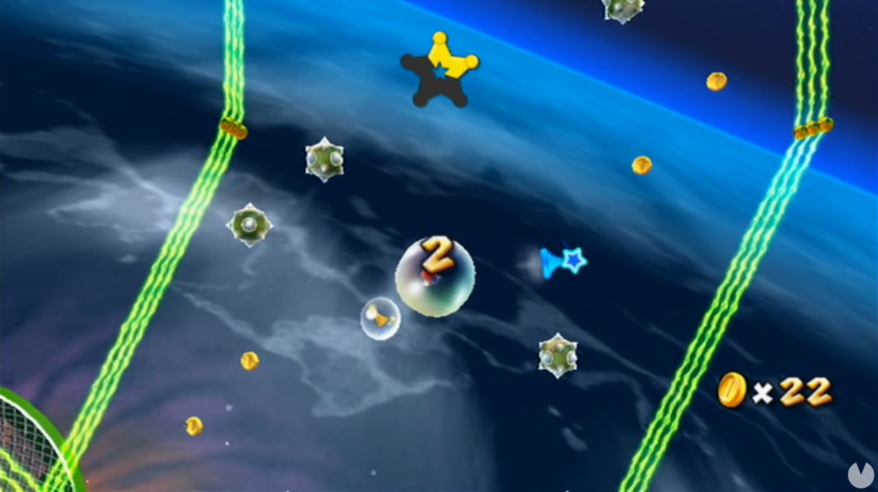 Galaxia Burbujas (Reto) en Super Mario Galaxy al 100% y estrellas