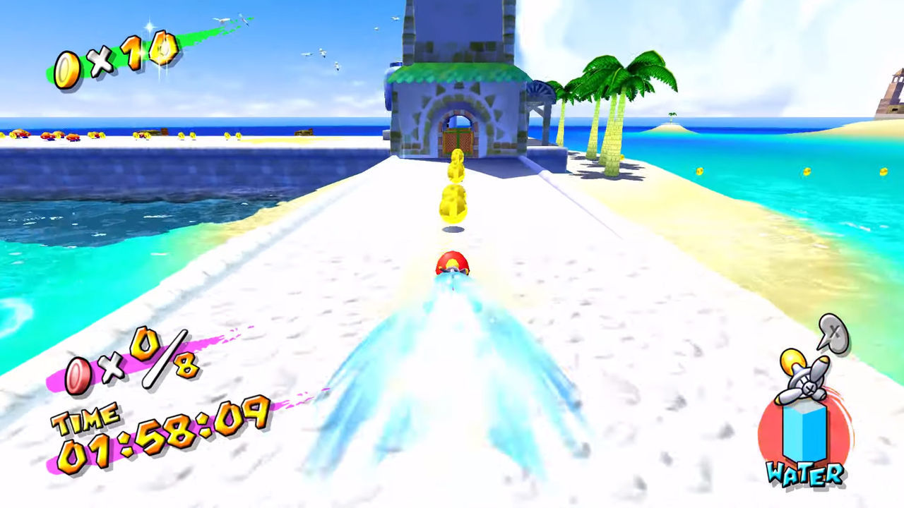 Ciudad Delfino en Super Mario Sunshine al 100% y Soles