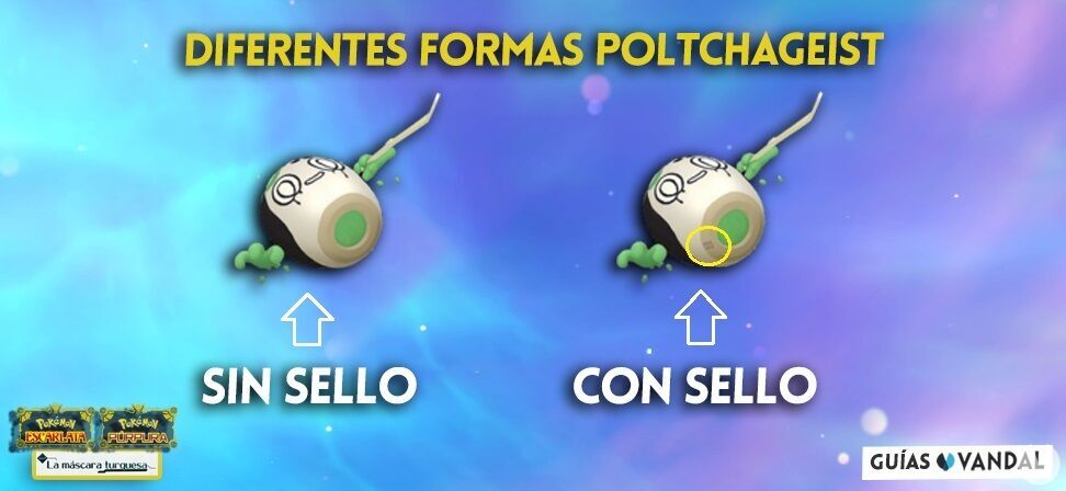 Cómo evolucionar a Poltchageist en Sinistcha en Pokémon La máscara turquesa