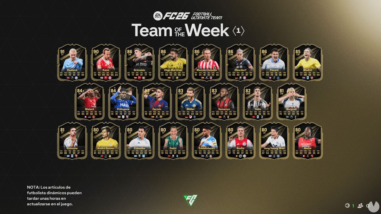 TOTW en EA Sports FC 26: ¿Qué es y cada cuánto se lanza uno nuevo?